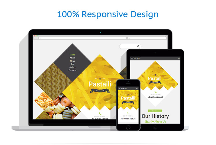 Italian Restaurant Responsive Website Template #57750