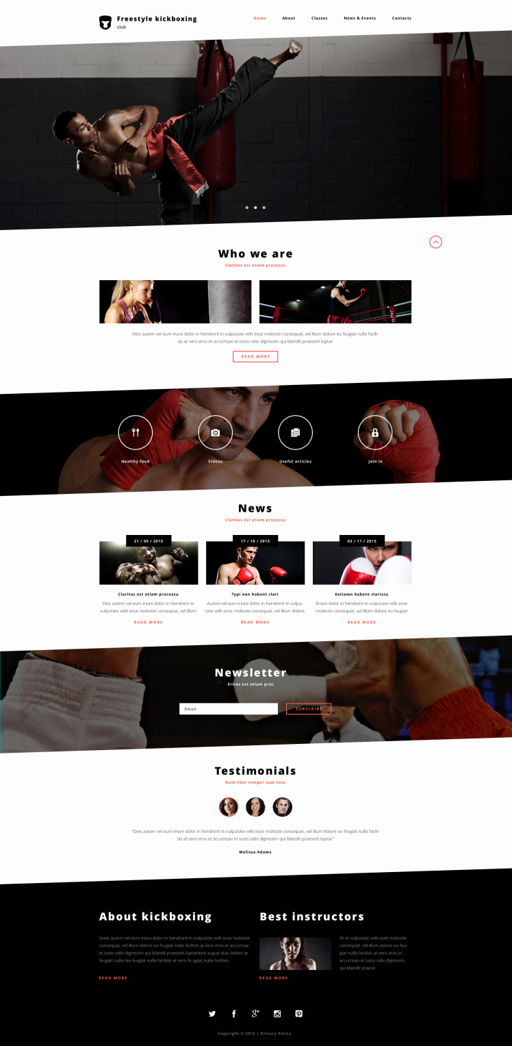 Boxing Responsive Website Template #57881