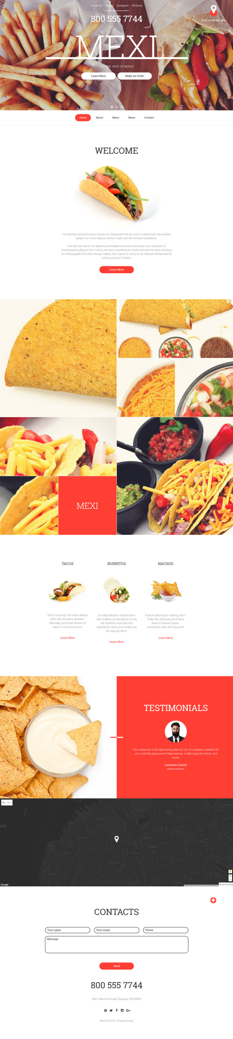 Mexican Restaurant Responsive Website Template #57850