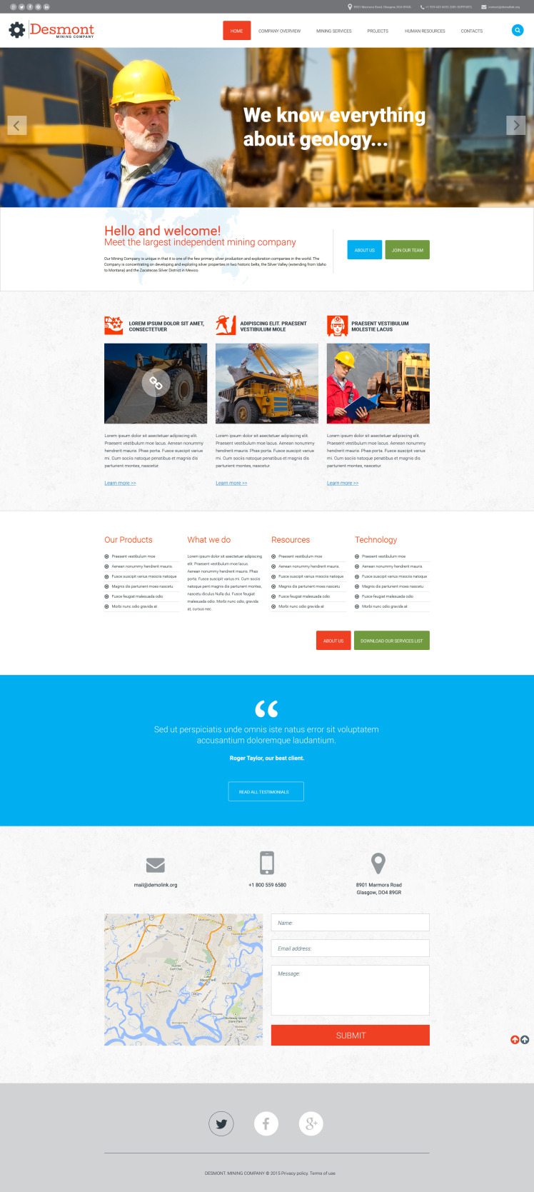 Mining Company Responsive Website Template #57893