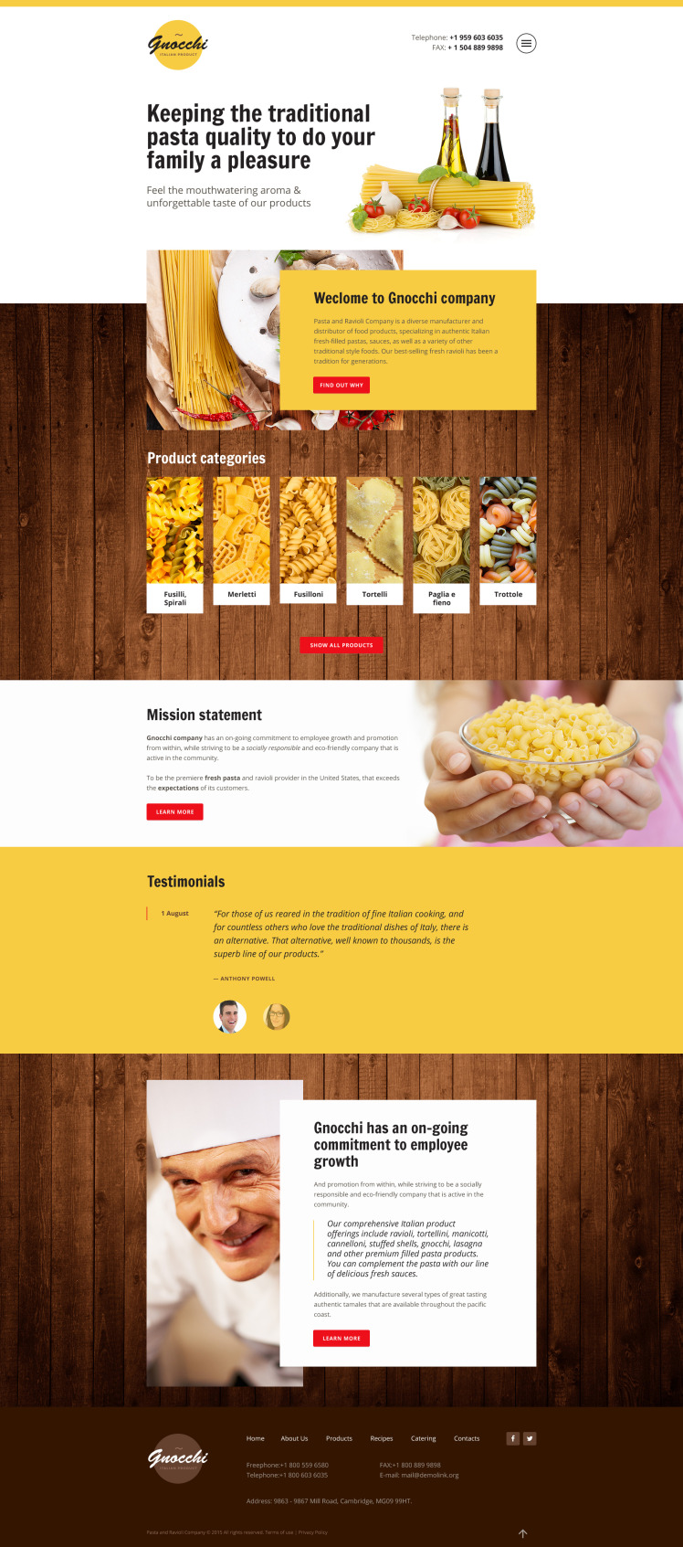 Pasta and Ravioli Website Template #57818