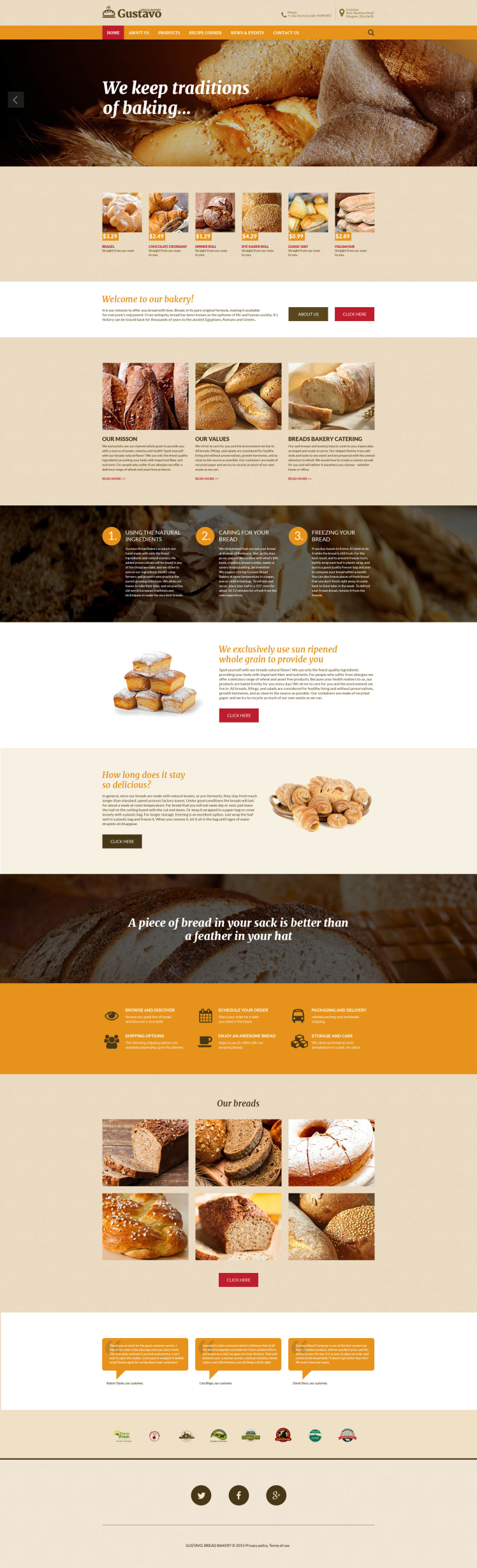Bakery Responsive Website Template #57941