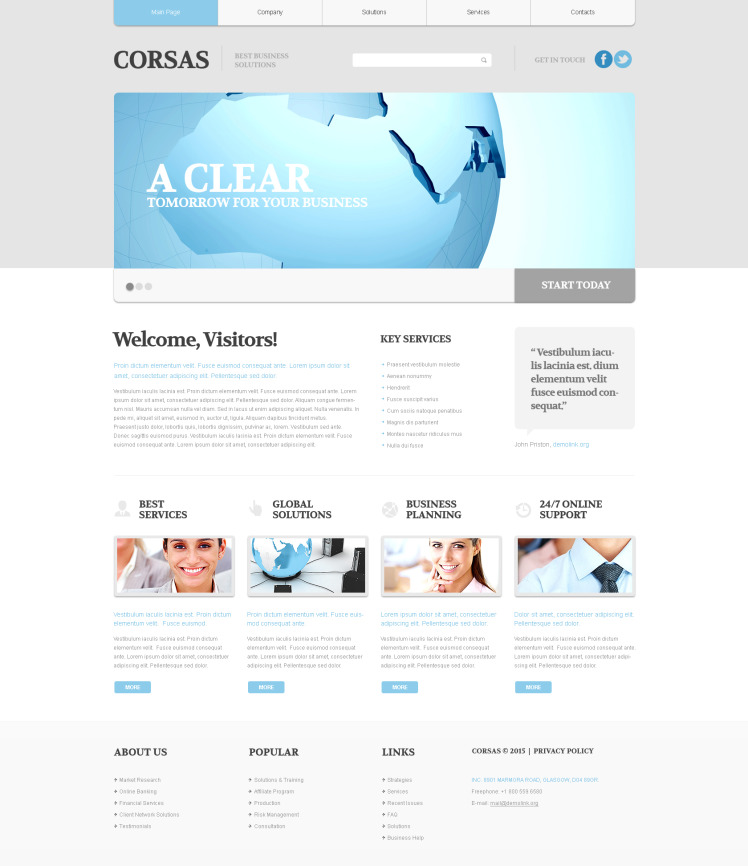 Business & Services Responsive Website Template #57956