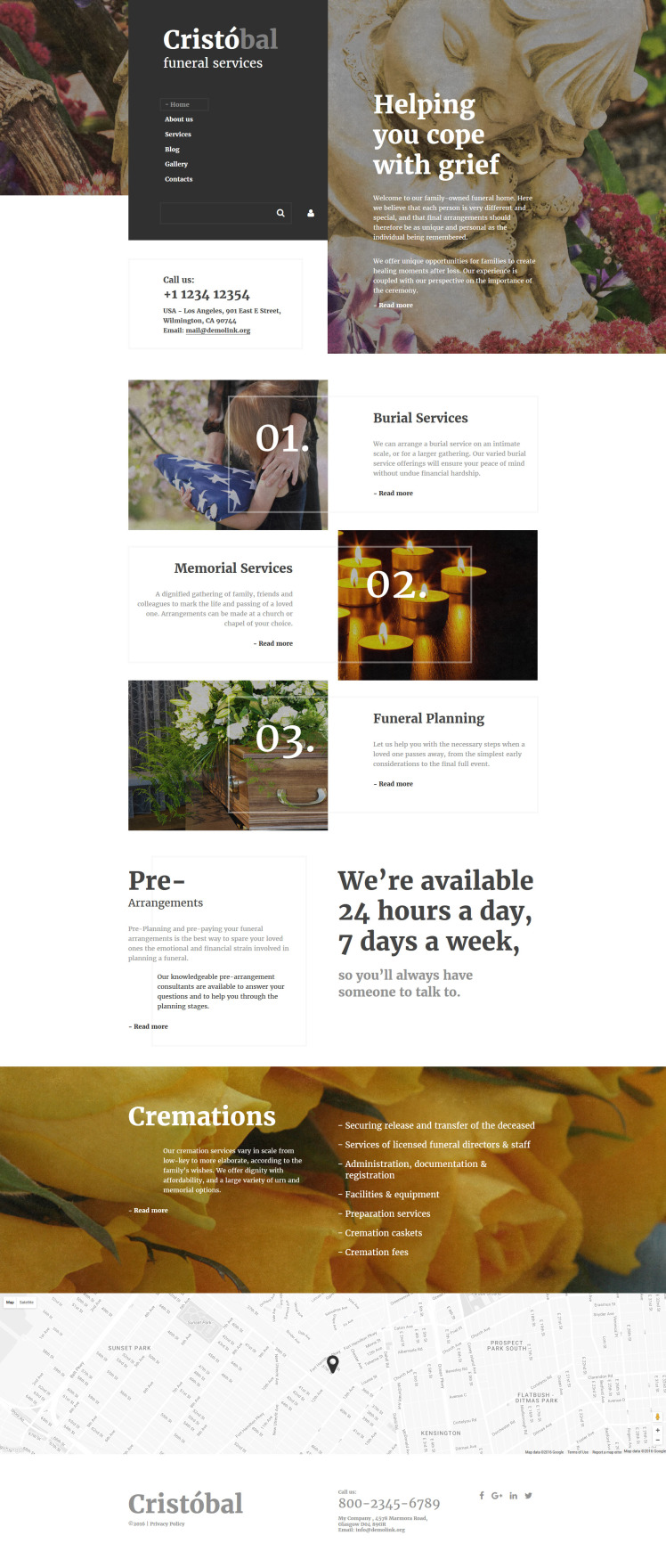 Cristobal - Funeral Services Responsive Website Template #57965
