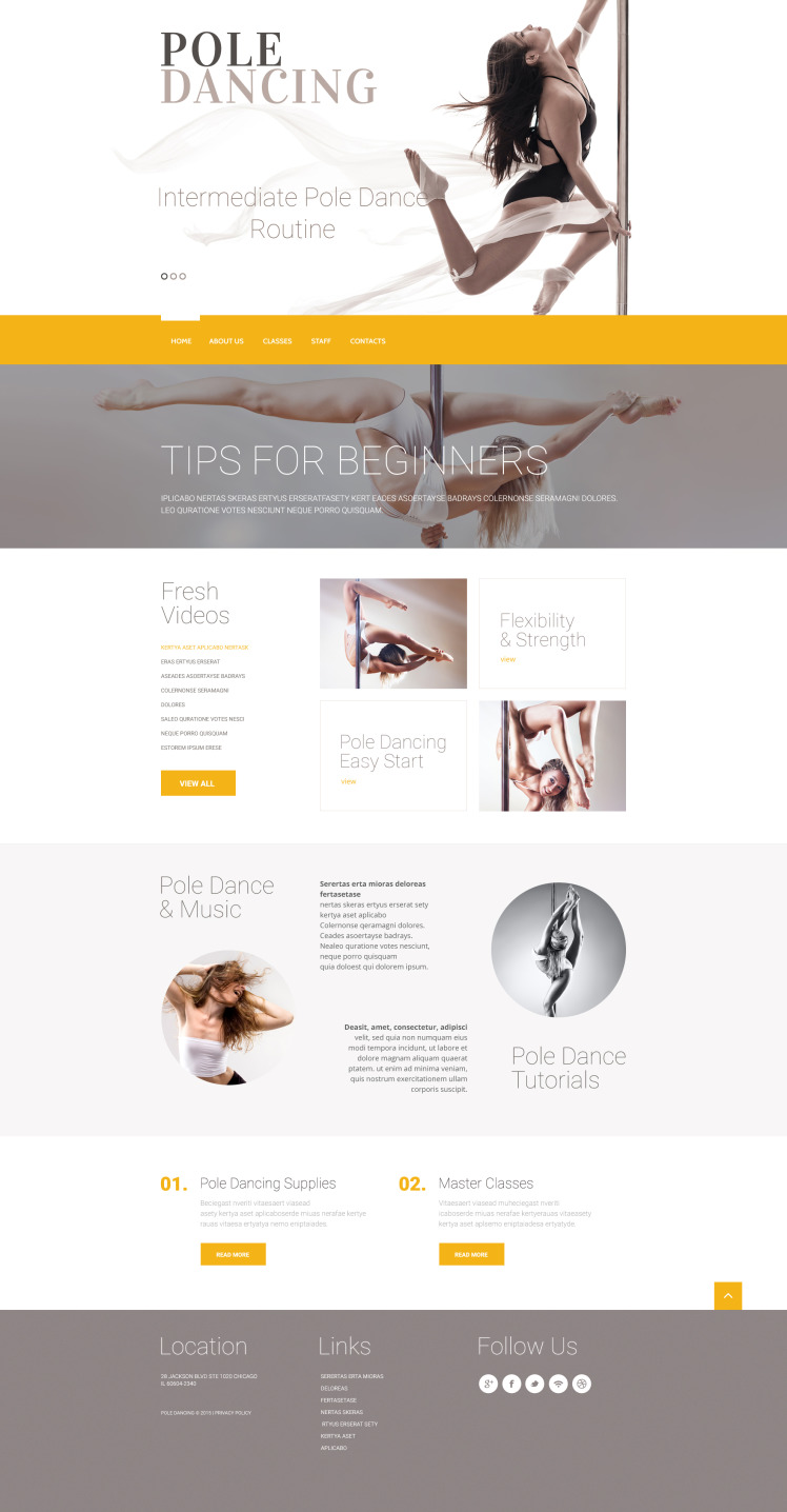 Dance Studio Responsive Website Template #57968