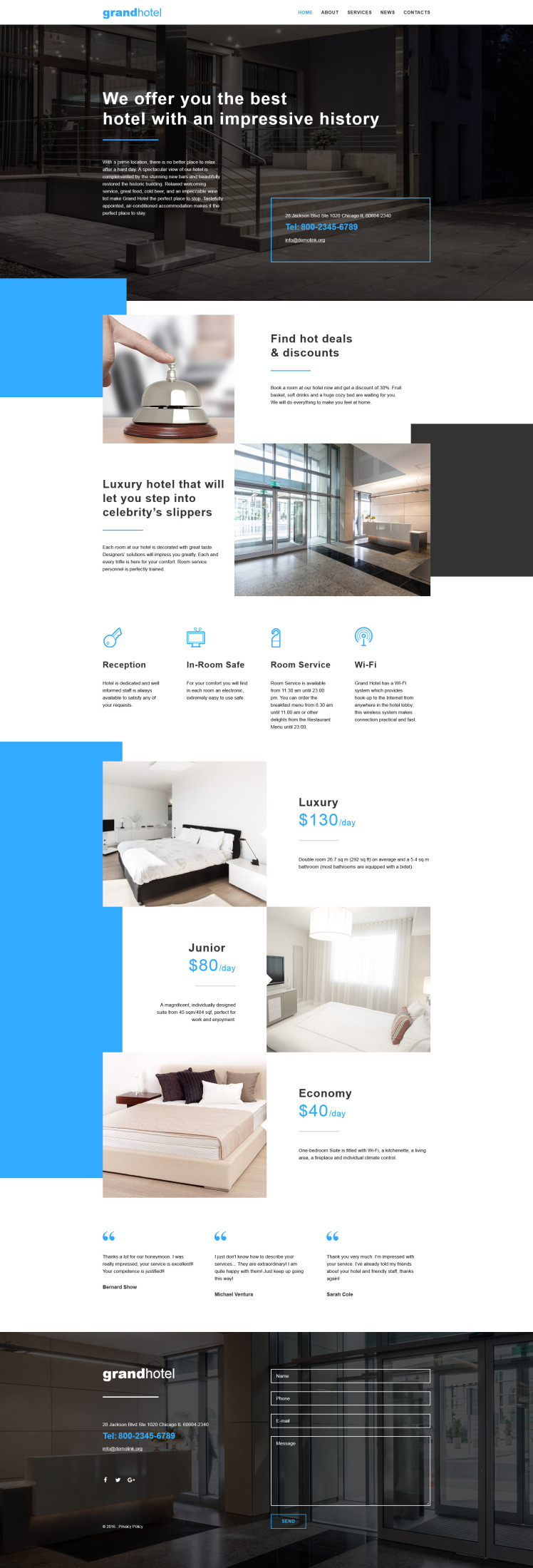 Hotels Responsive Website Template #57907
