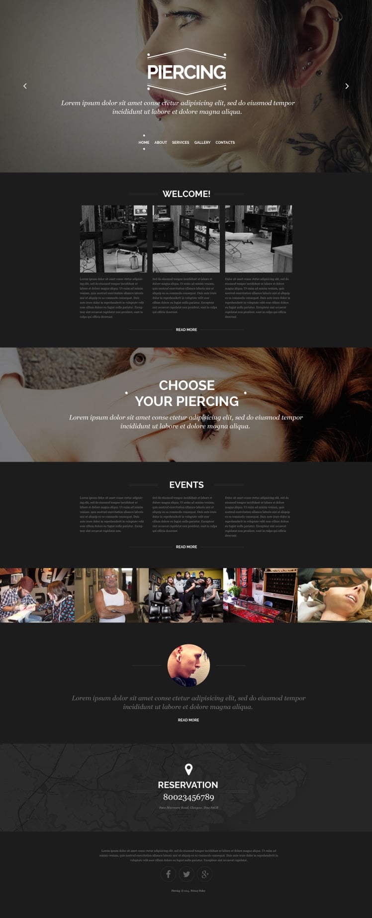 Piercing Shop Responsive Website Template #57979