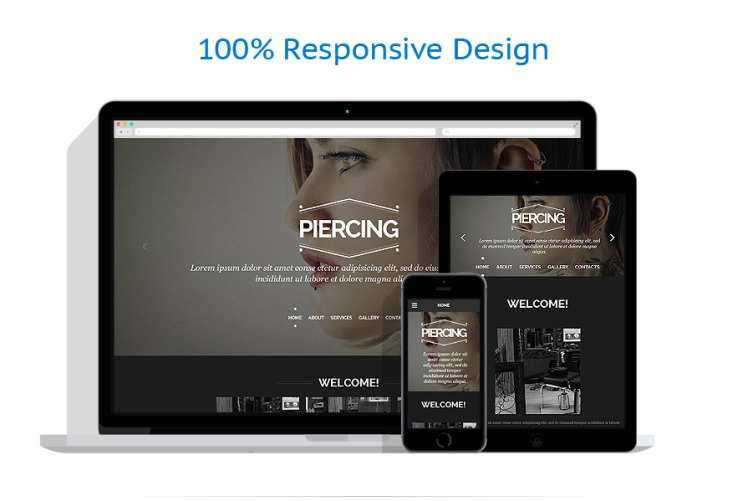 Piercing Shop Responsive Website Template #57979