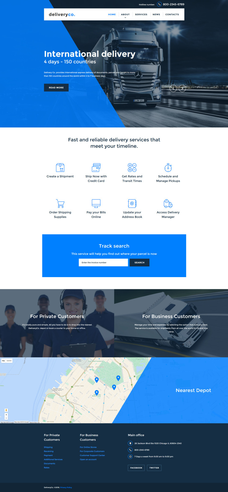 Delivery Services Website Template #58066