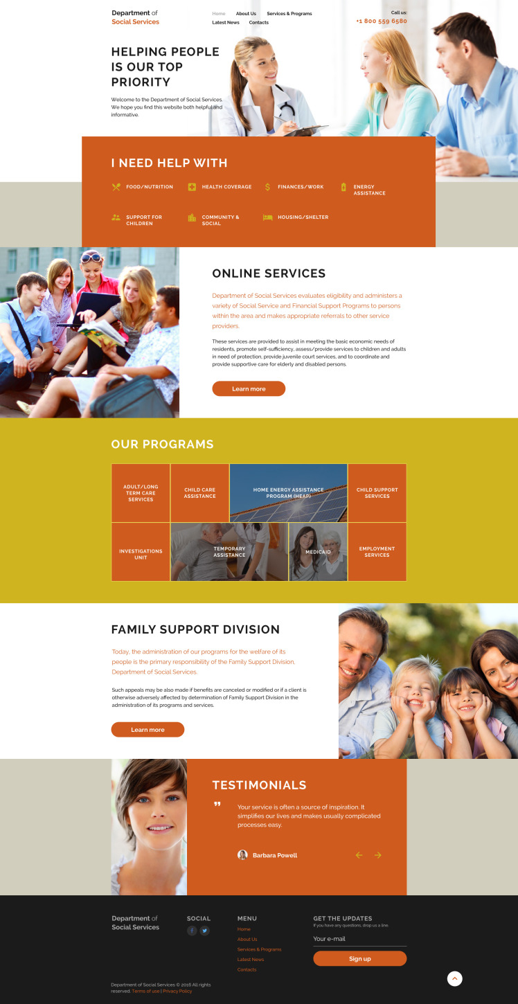 Department of social services Website Template #58009