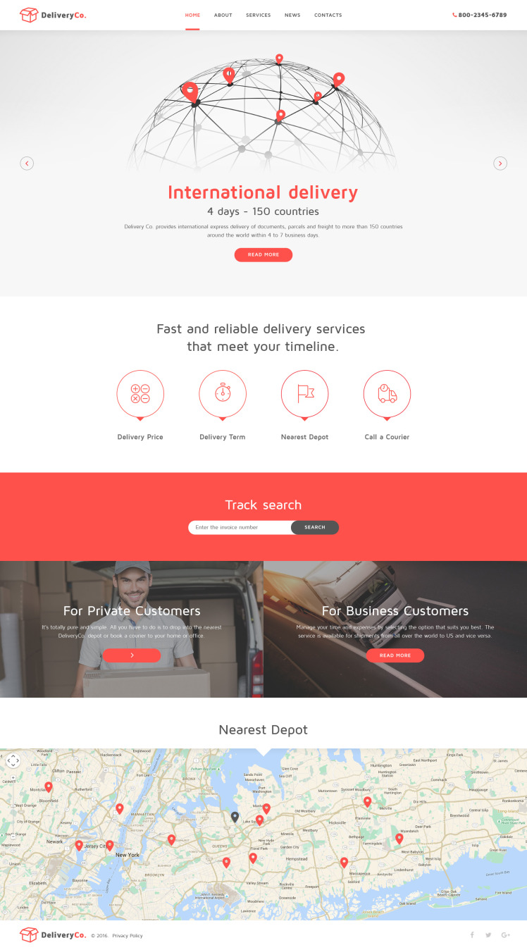International Delivery Website Template #58073