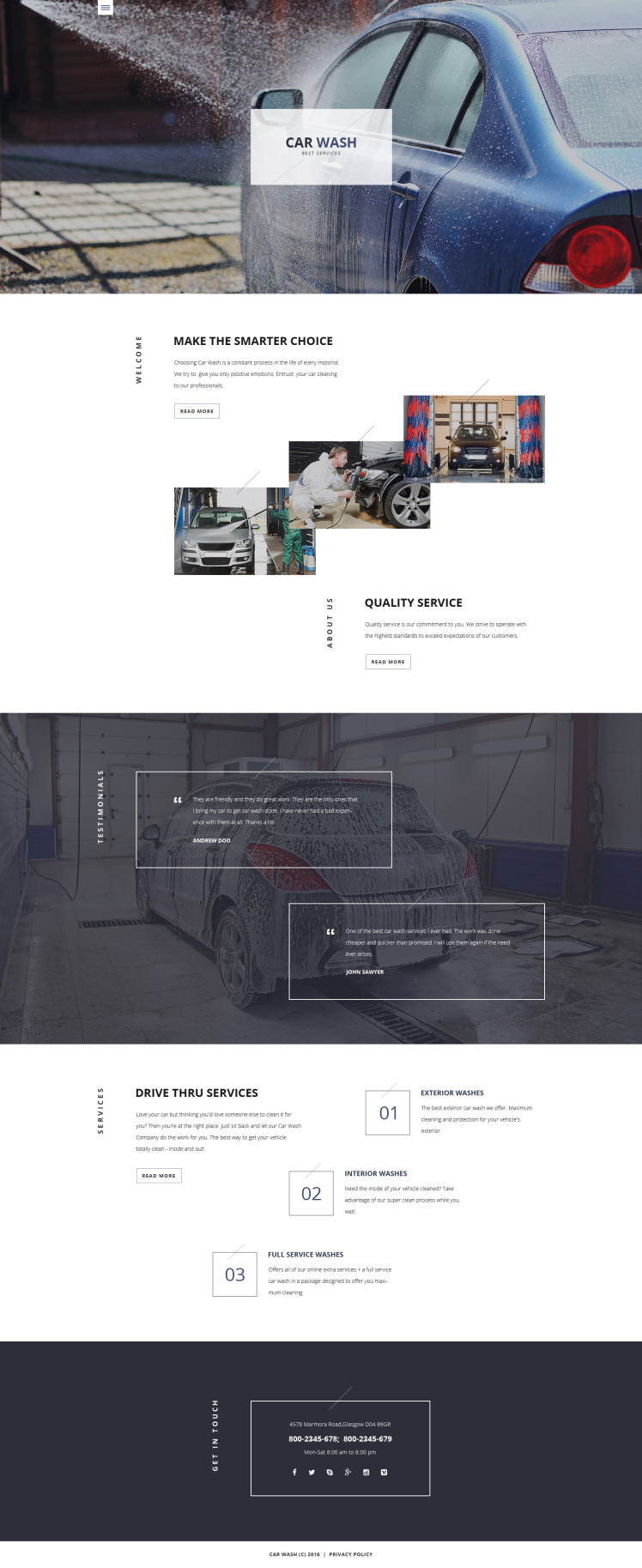 Car Wash Responsive Website Template #58118