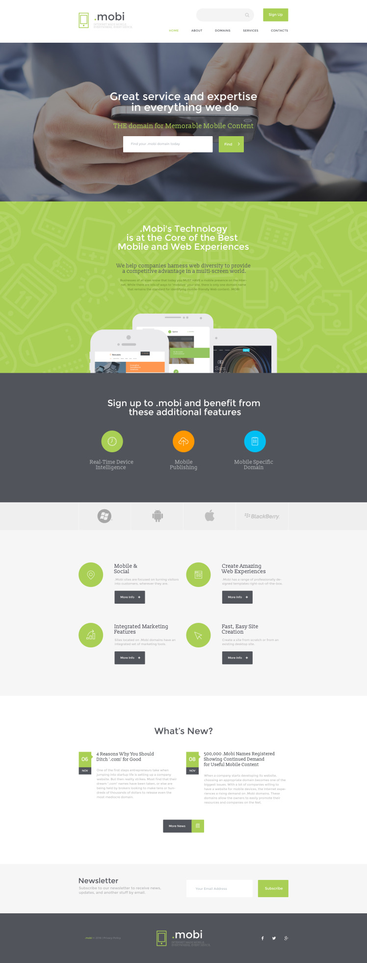 Dot Mobi Website Template #58149
