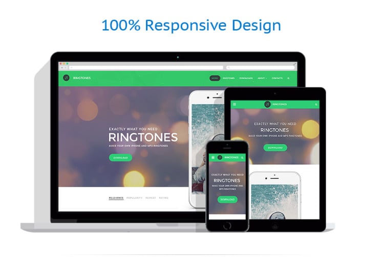 Ringtones Portal Website Template #58193