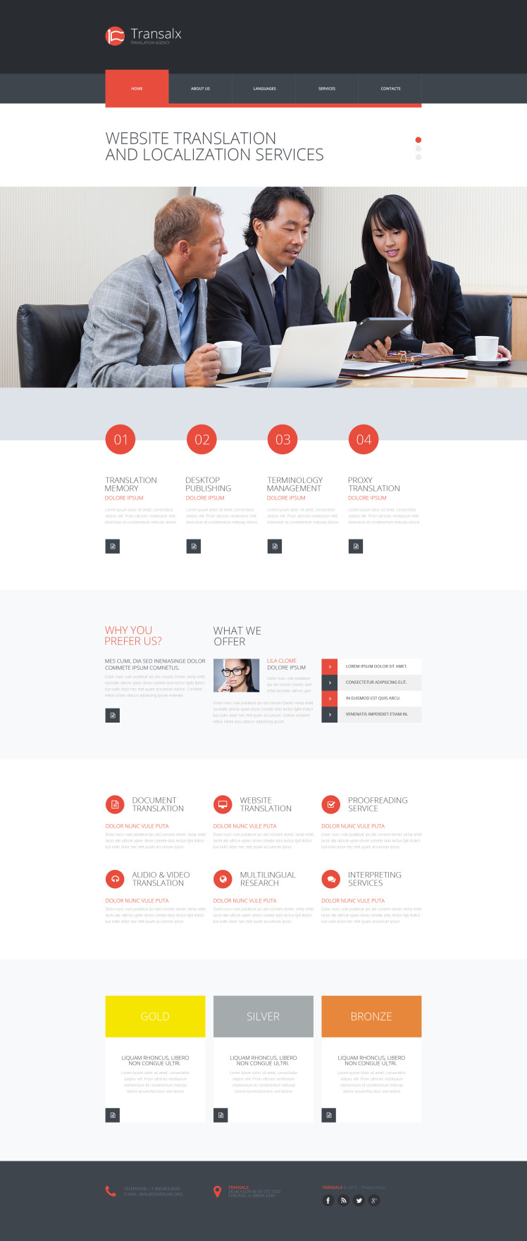 Translation Bureau Responsive Website Template #58168