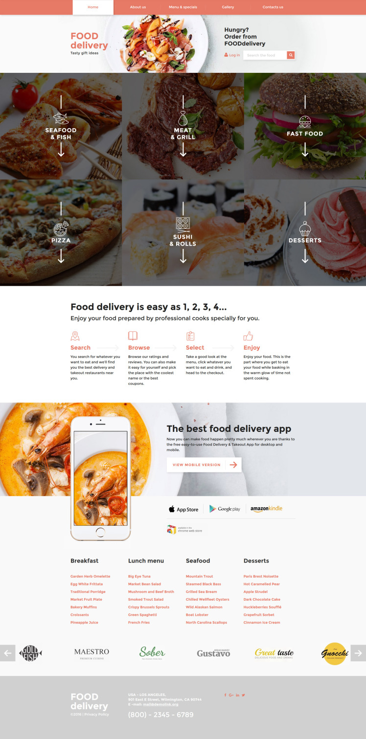 Catering Responsive Website Template #58276