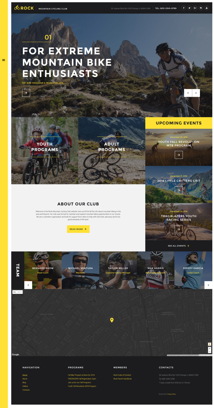 Rock - Mountain Cycling Club Responsive Website Template #58299
