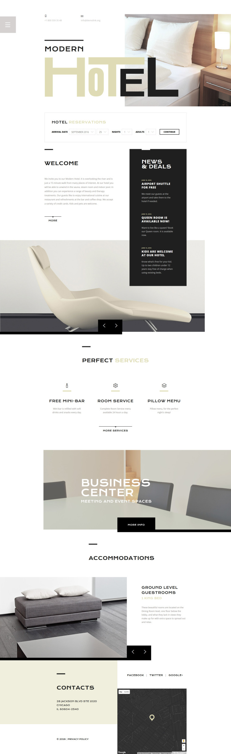 Hotels Responsive Website Template #58444