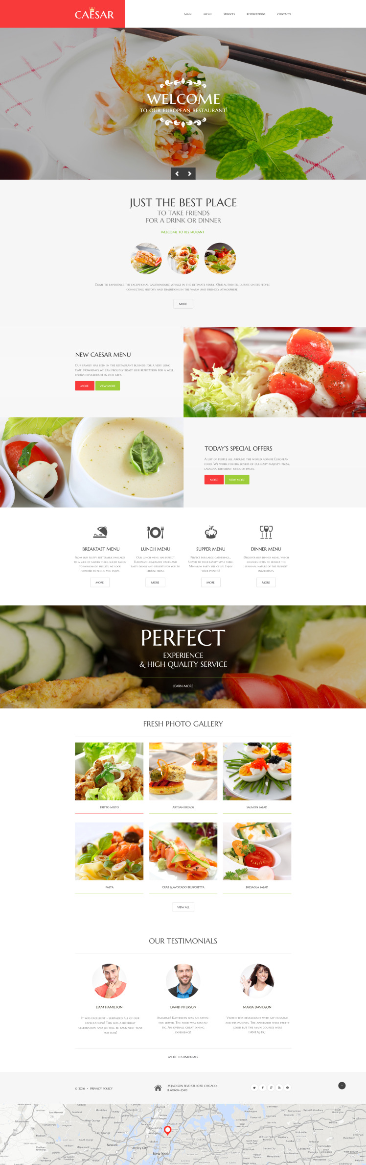 Cafe and Restaurant Responsive Website Template #58582