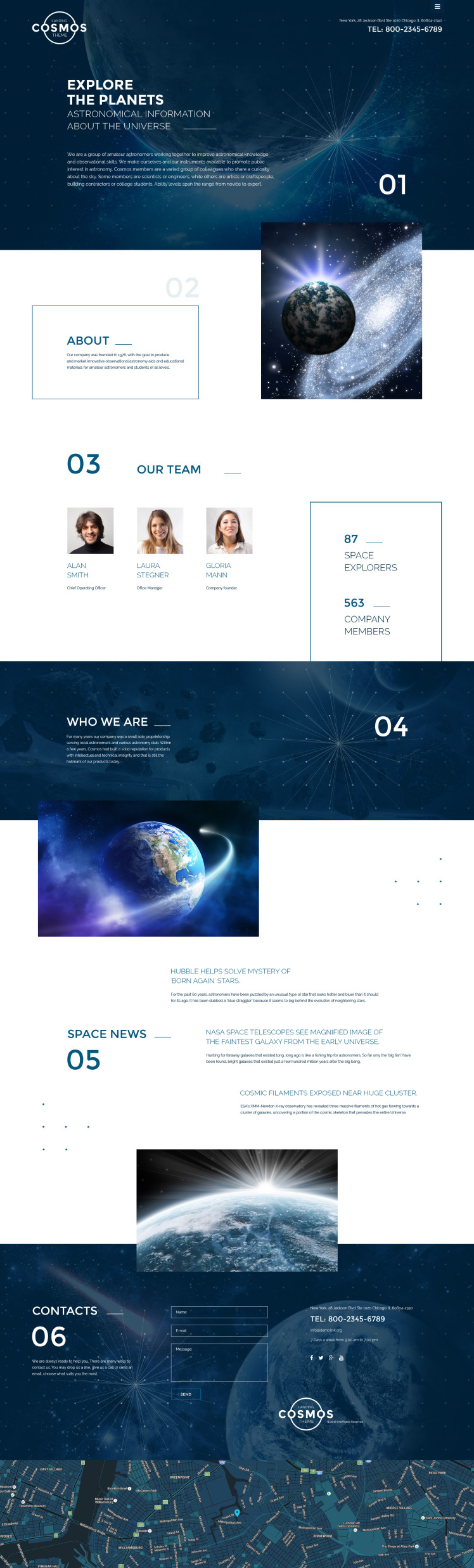 Cosmos Landing Theme Website Template #58596