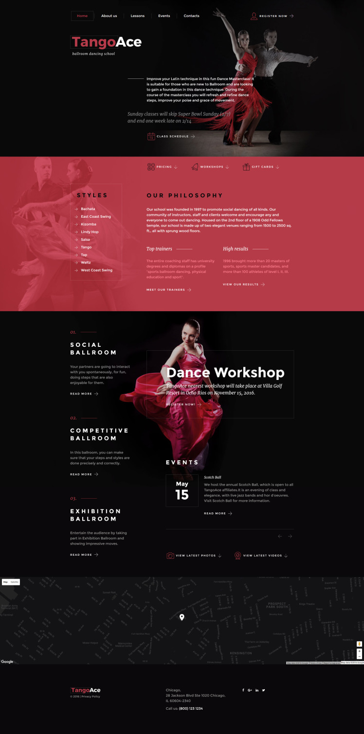 TangoAce - Dance Studio Website Template #58589