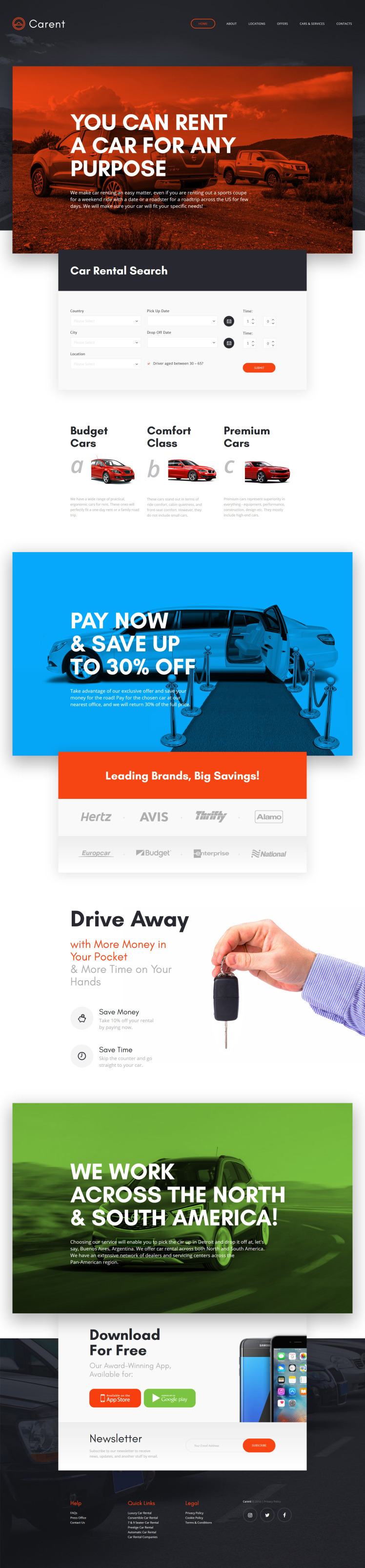 Carent - Car Rental Responsive Website Template #58645