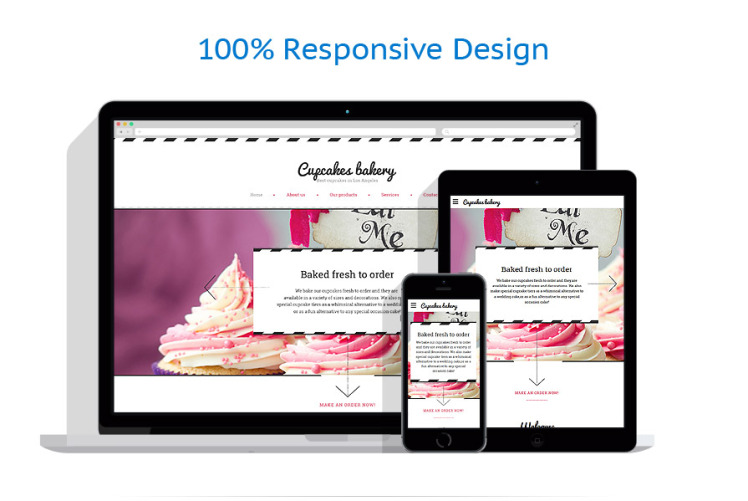 Cupcakes Bakery Website Template #58627