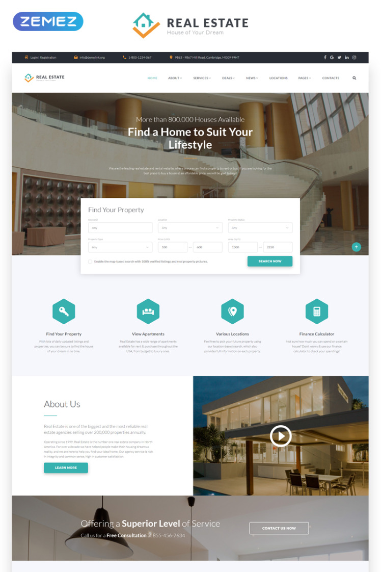 Real Estate - Efficient Housing & Accommodation Multipage HTML Website ...