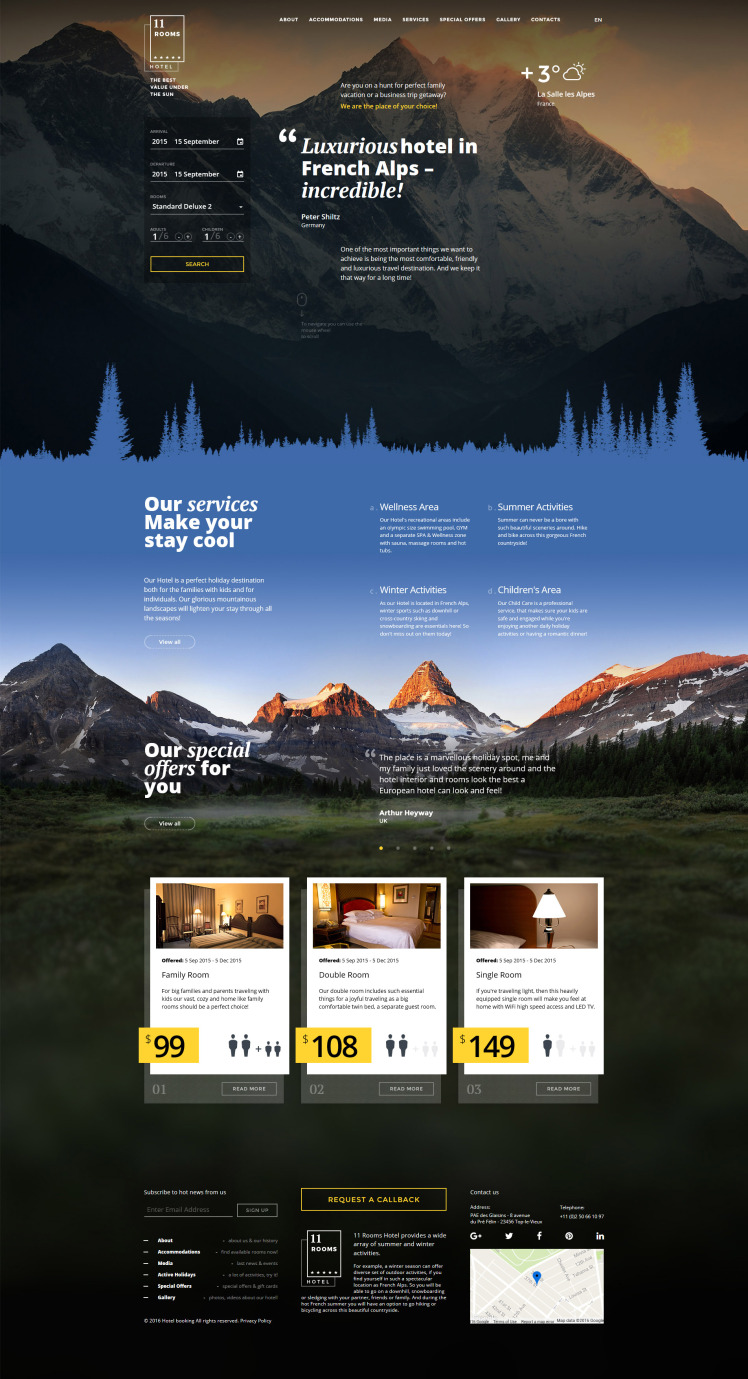 11 rooms Responsive Website Template #58711