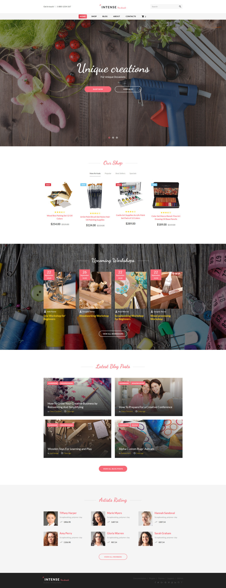 Intense Handmade Website Template #58883