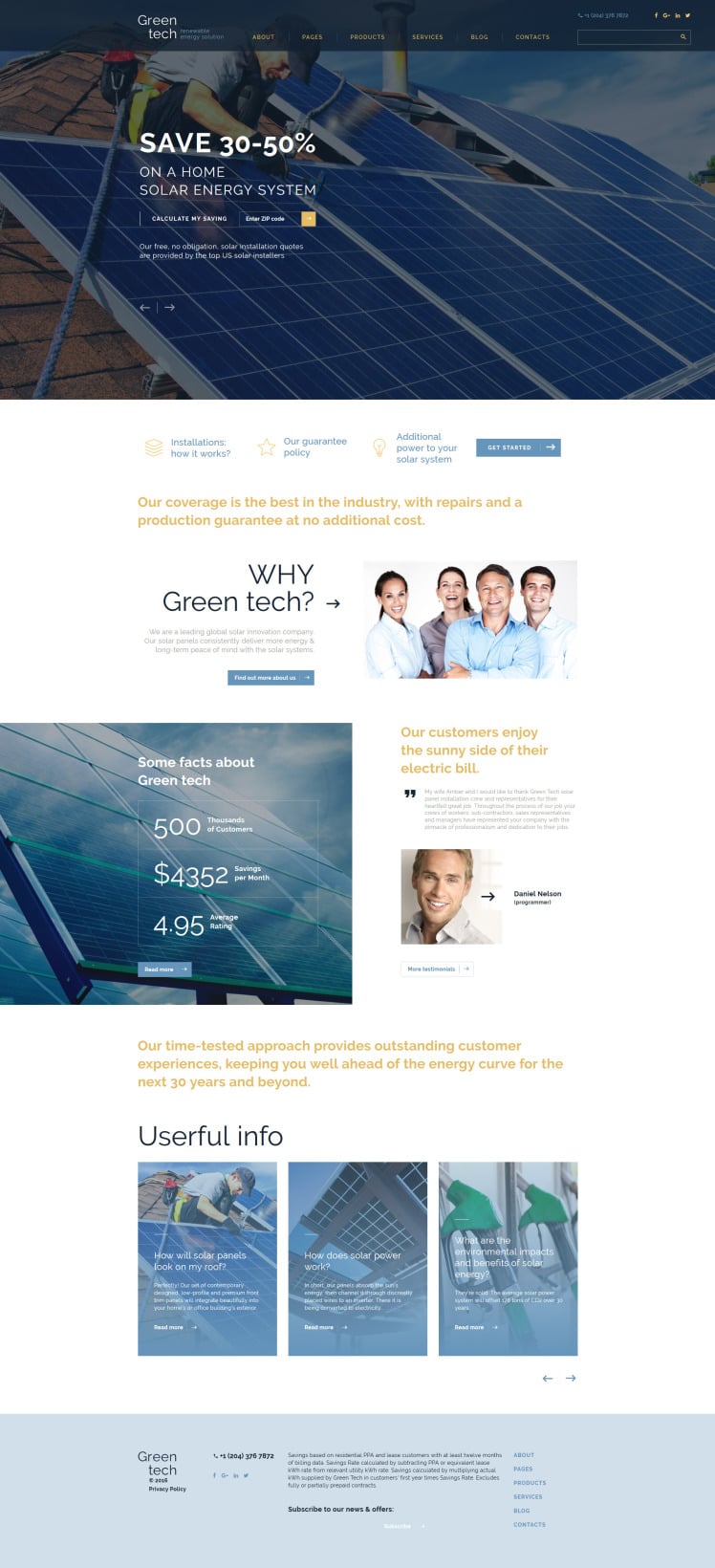 Green Tech Website Template #58950