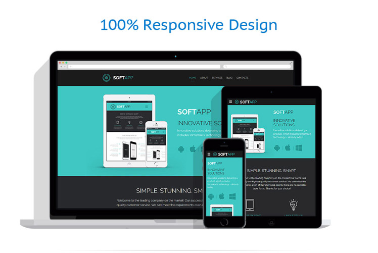 Software Responsive Website Template #59166