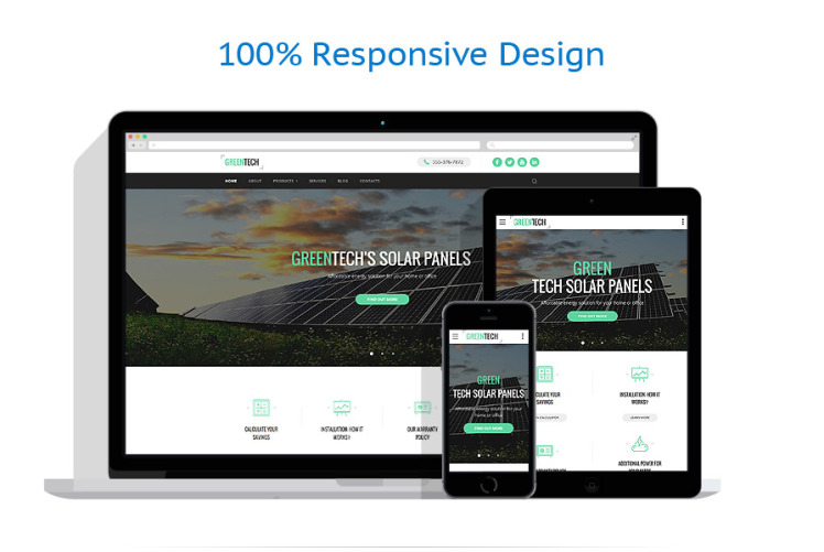 Green Tech Website Template #60074