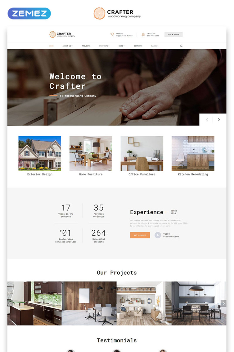 Crafter - Interior Multipage Classic HTML Bootstrap Website Template #61235