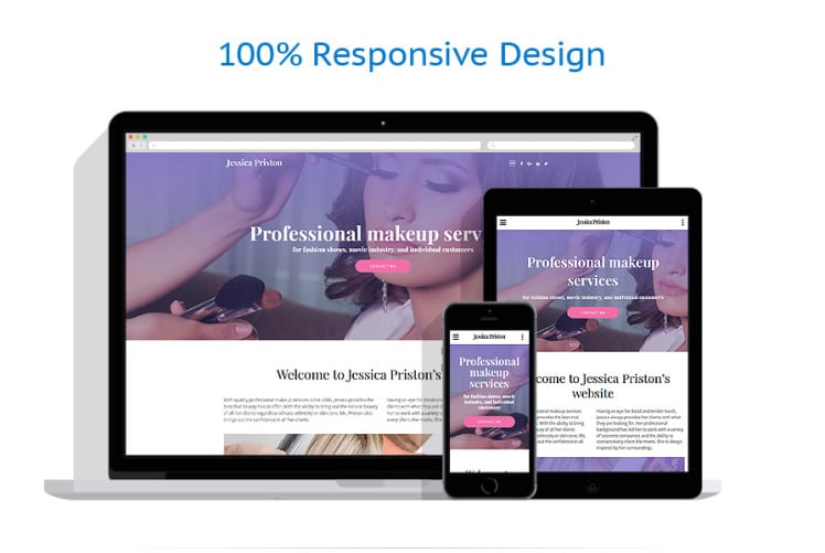 Jessica Priston - Makeup Services Responsive Multipage Website Template #61234