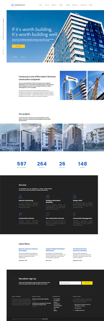 Constructo - Architecture & Construction Company Responsive Website Template #61352