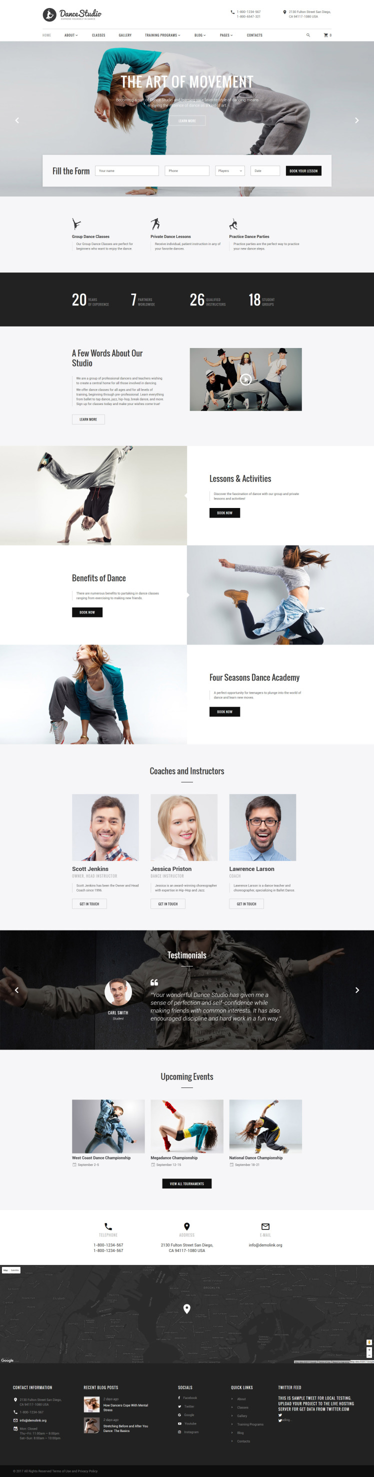 DanceStudio - Dance Coach Responsive Website Template #61394