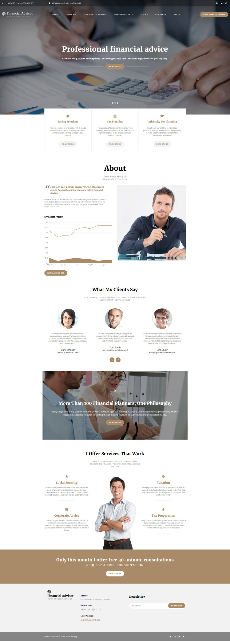 Financial Advisor Multipage Website Template #61309