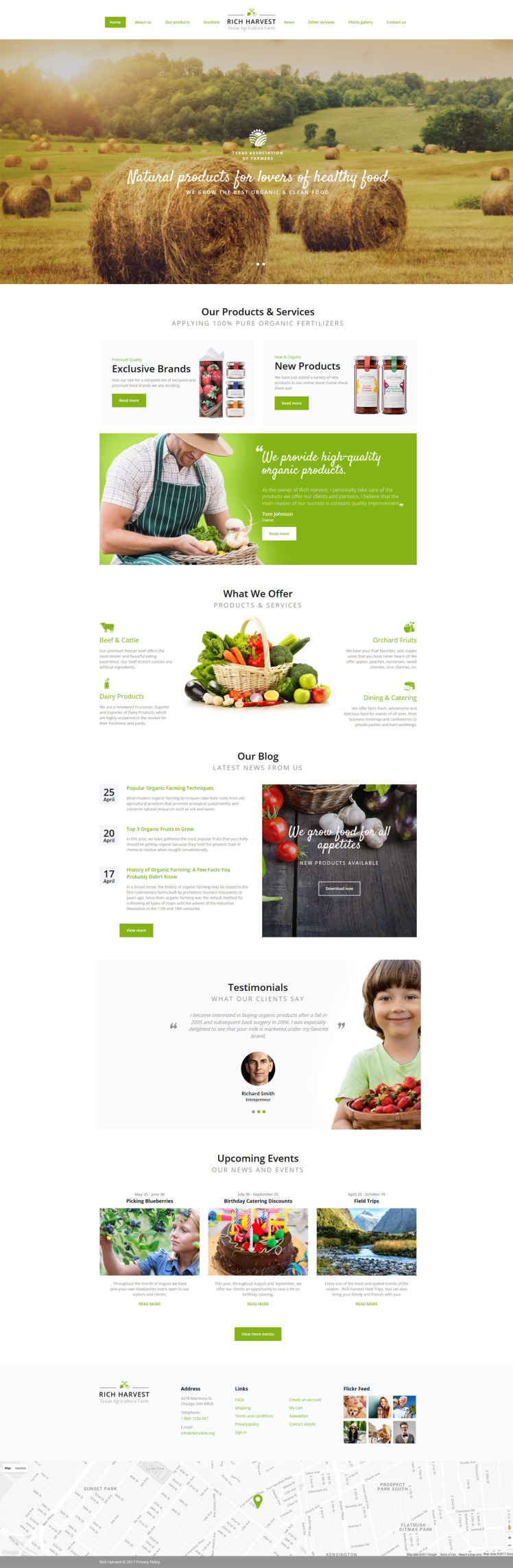 Rich Harvest - Agriculture Farm Responsive Multipage Website Template ...