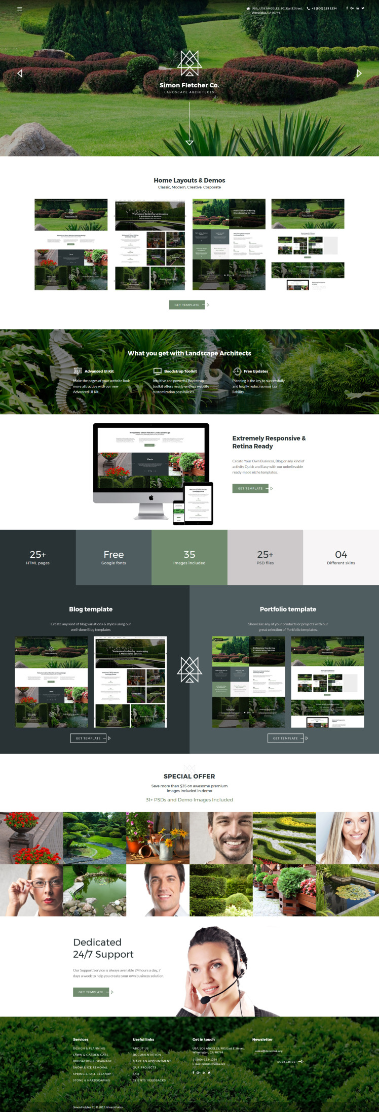 Landscape Architects Website Template #62143