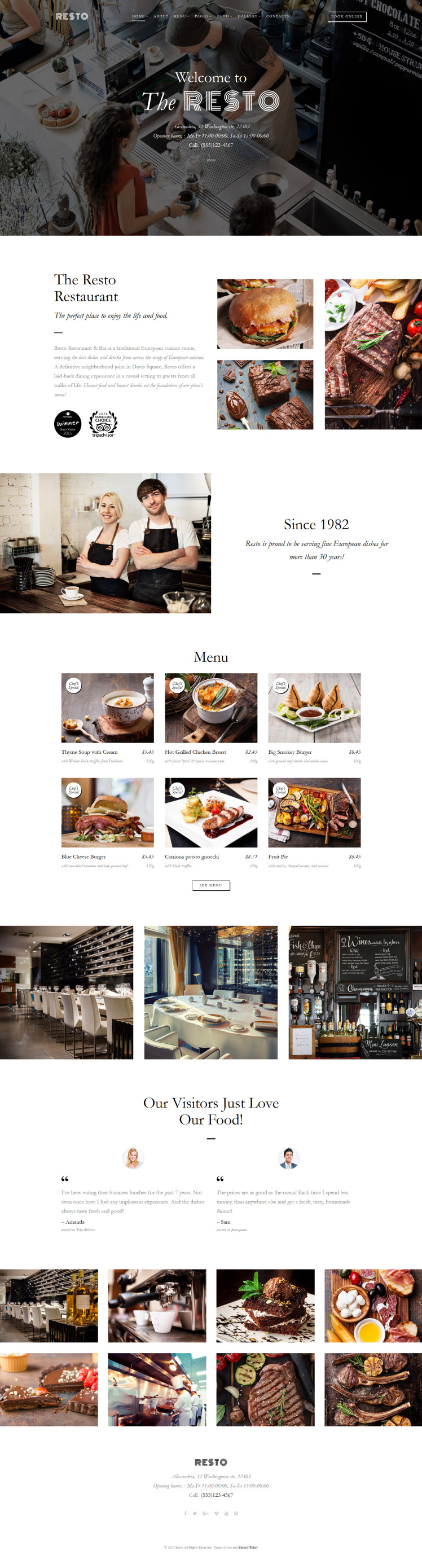 Resto - Cafe & Restaurant Multipage Website Template #62276