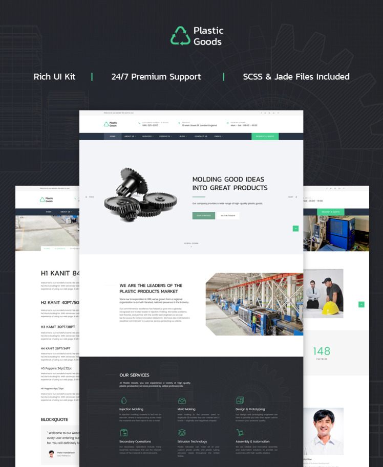 Plastic Goods - Business Multipage Website Template #62319