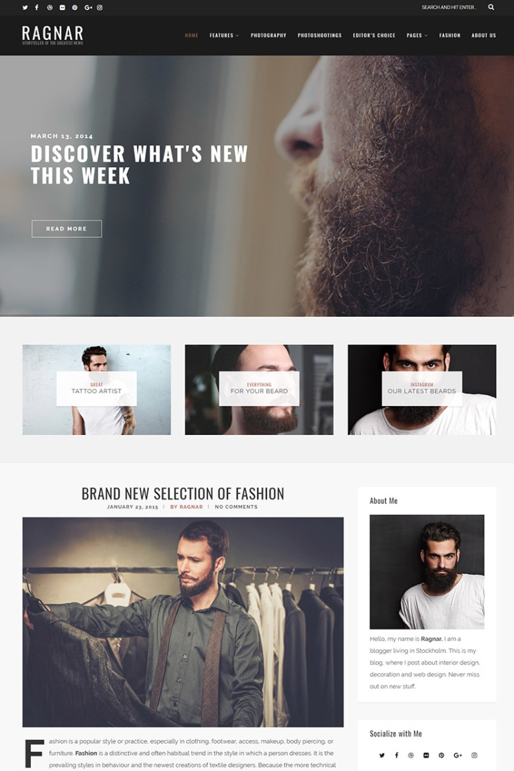 Ragnar - A Bold WordPress Theme #65111