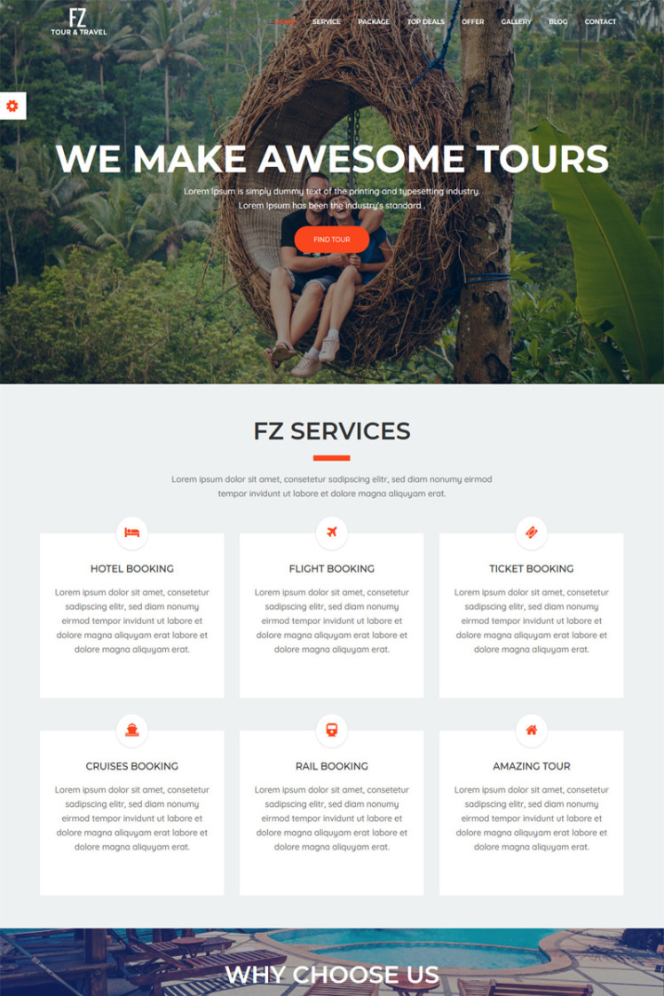 FZ - Tour & Travel Agency Bootstrap Website Template #65645