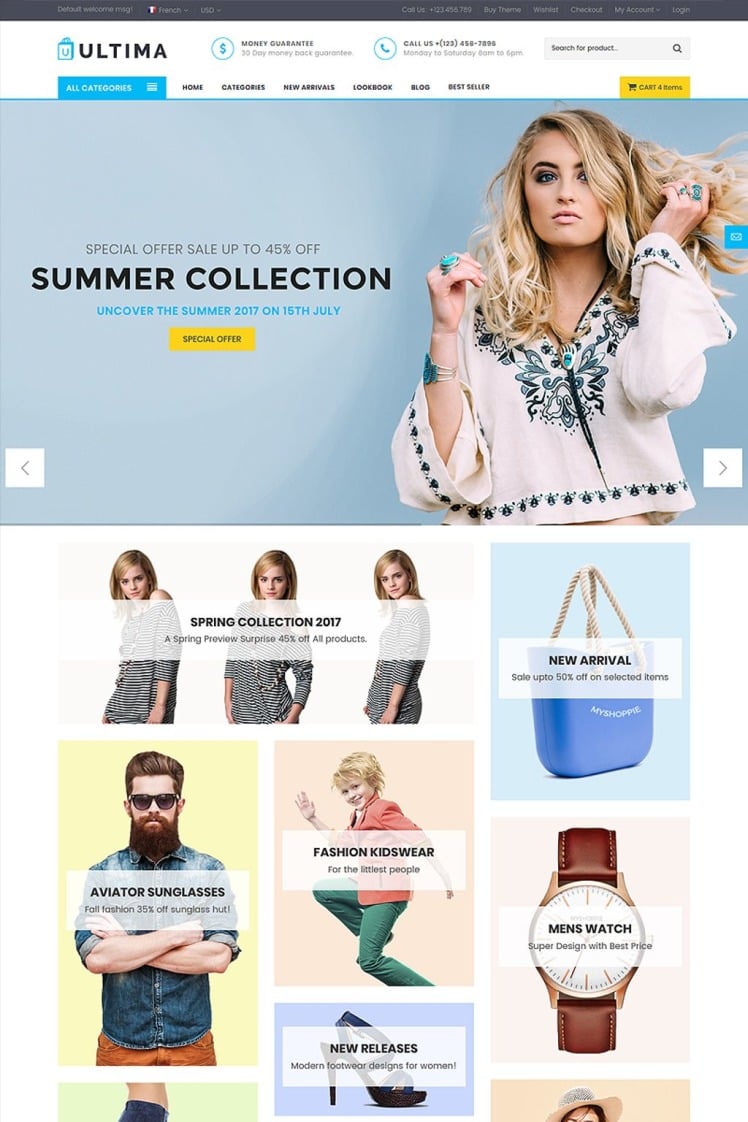 Ultima - Multipage Fashion Store Website Template #65616