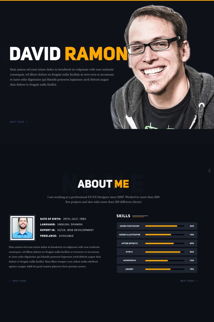 Phantom Portfolio/CV Resopnsive Website Template #65862