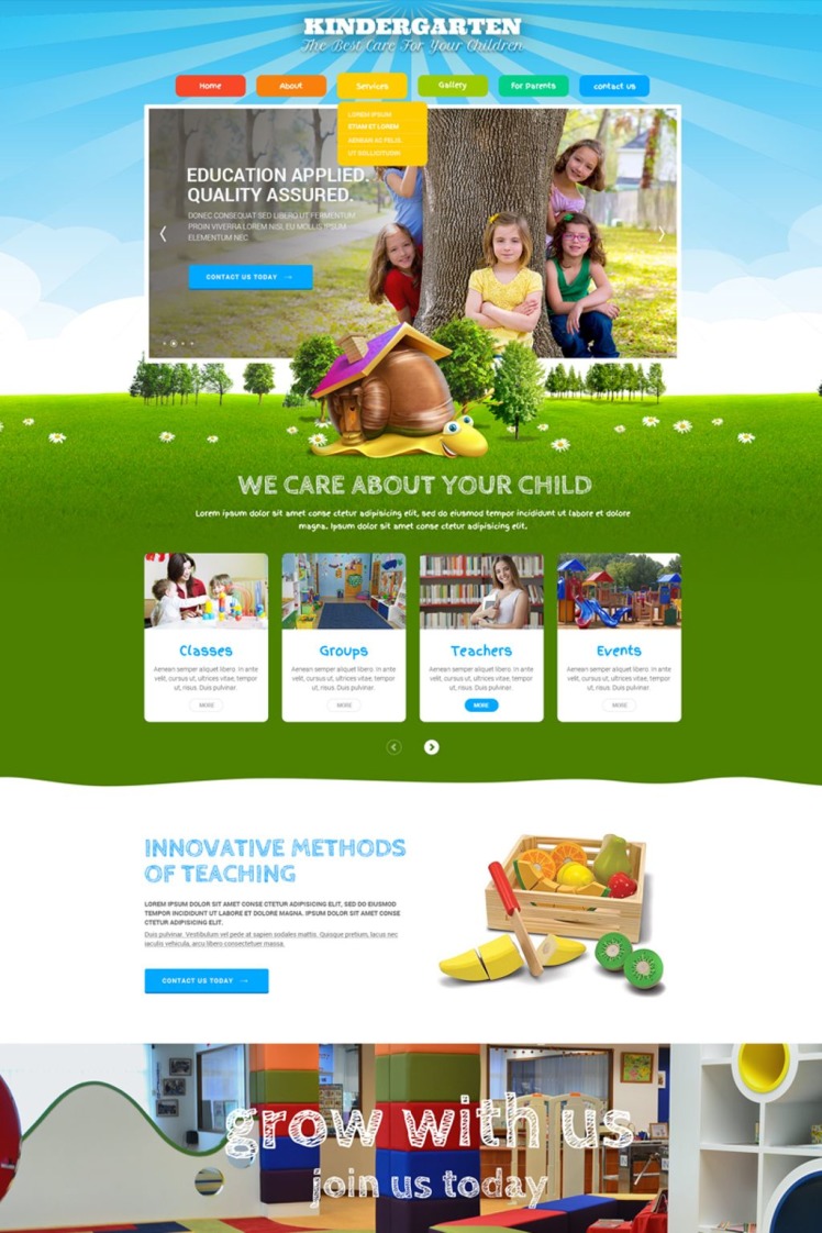 Kids Land Bootstrap Website Template #65961