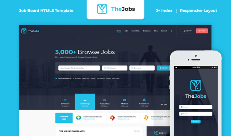 The Jobs - Job Board HTML Website Template #66754