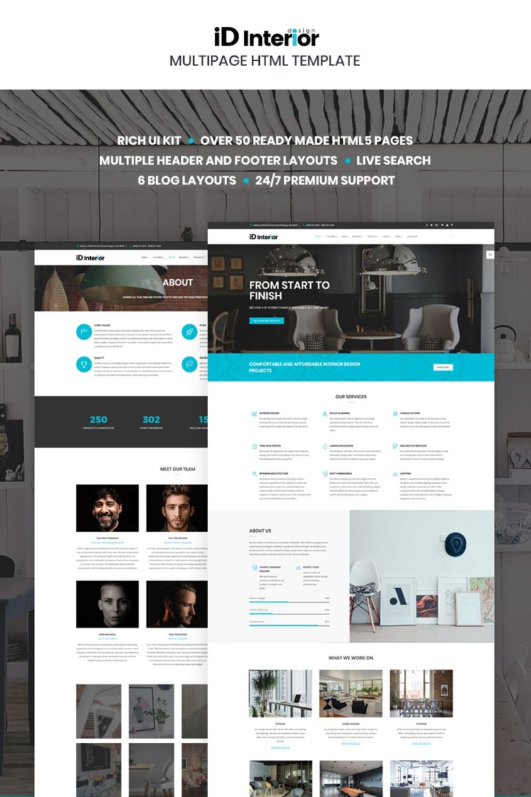 iD Interior - Interior Design HTML5 Website Template #66865