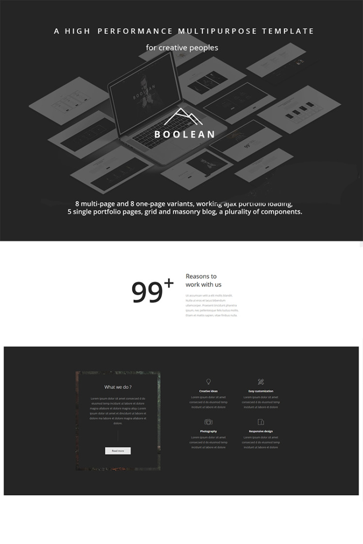 Boolean - Creative Multi-Purpose Website Template #67127